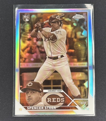 2023 Topps Chrome Spencer Steer Sepia Refractor Reds Rookie Card #146 ...