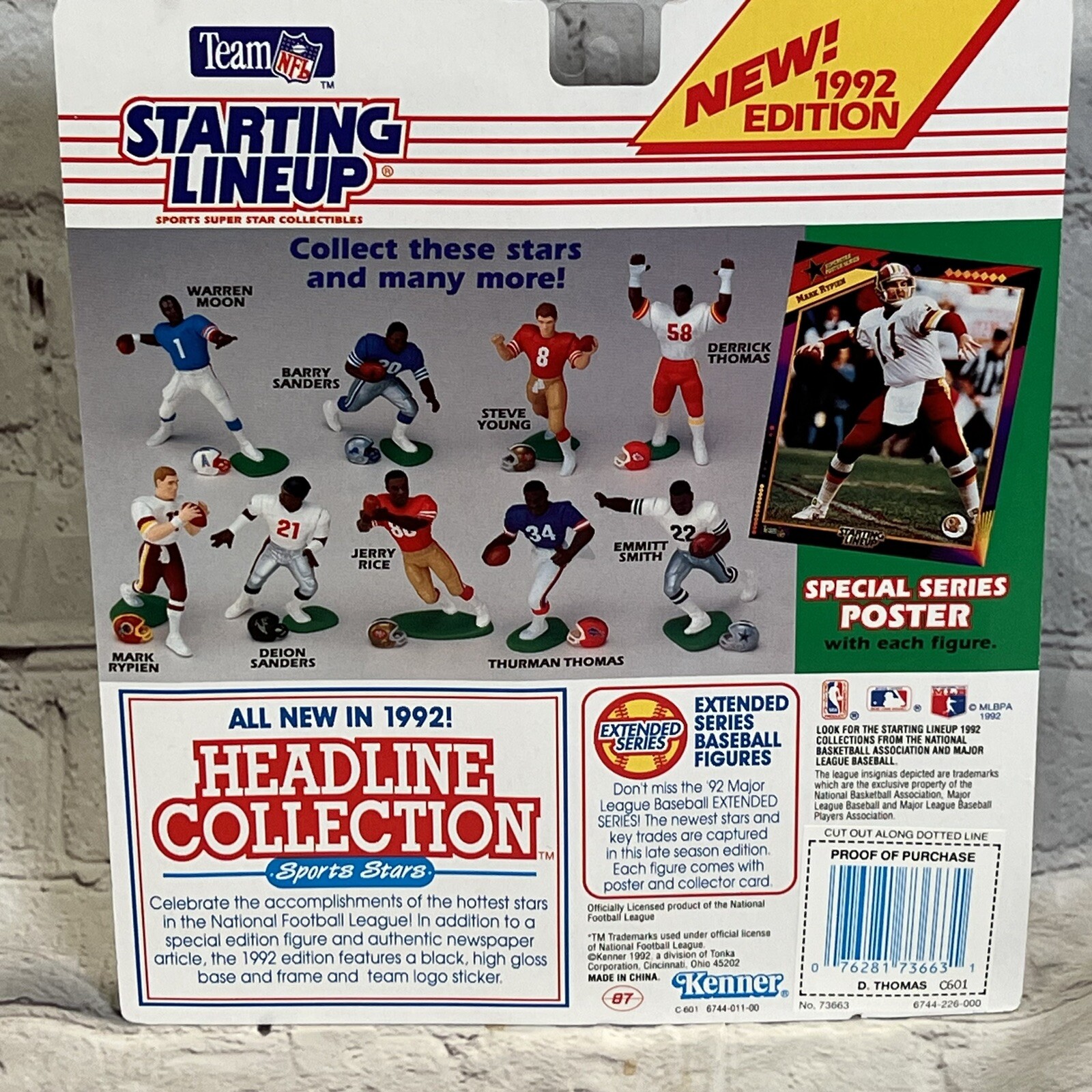 1992 Kenner Staring Lineup Derrick Thomas Kansas City Chiefs Rookie ...