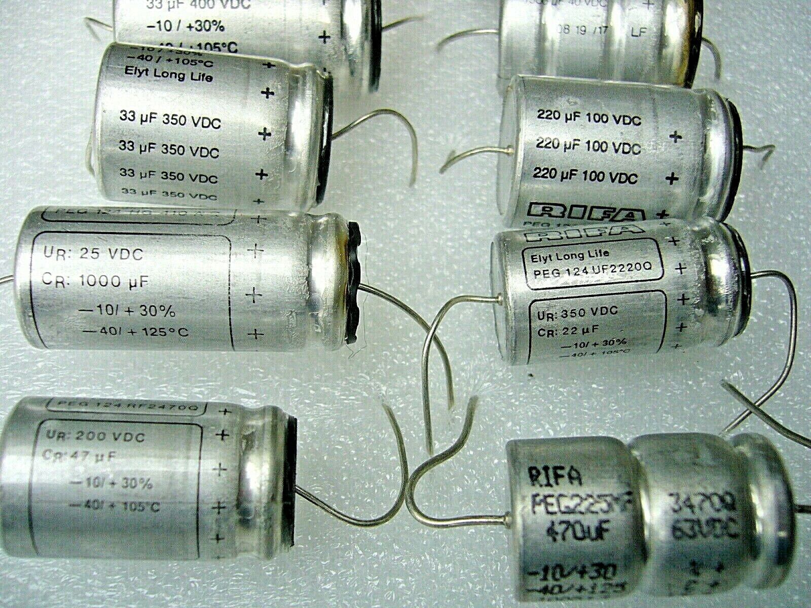 3 pc- 2.2uF 450V RIFA Electrolytic Capacitor Long Life PEG124. Audio ...