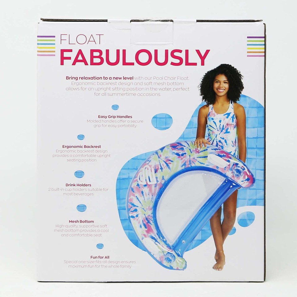 Justice Inflatable Chill-Out Pool Chair Float Multi-color , Ages 6 ...