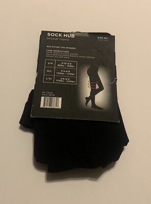 SOCK HUB Opaque Black Tights Size M/L | eBay
