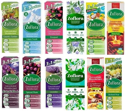 Zoflora Concentrated Disinfectant 120ml, 500ml Floor Surface Cleaner ...