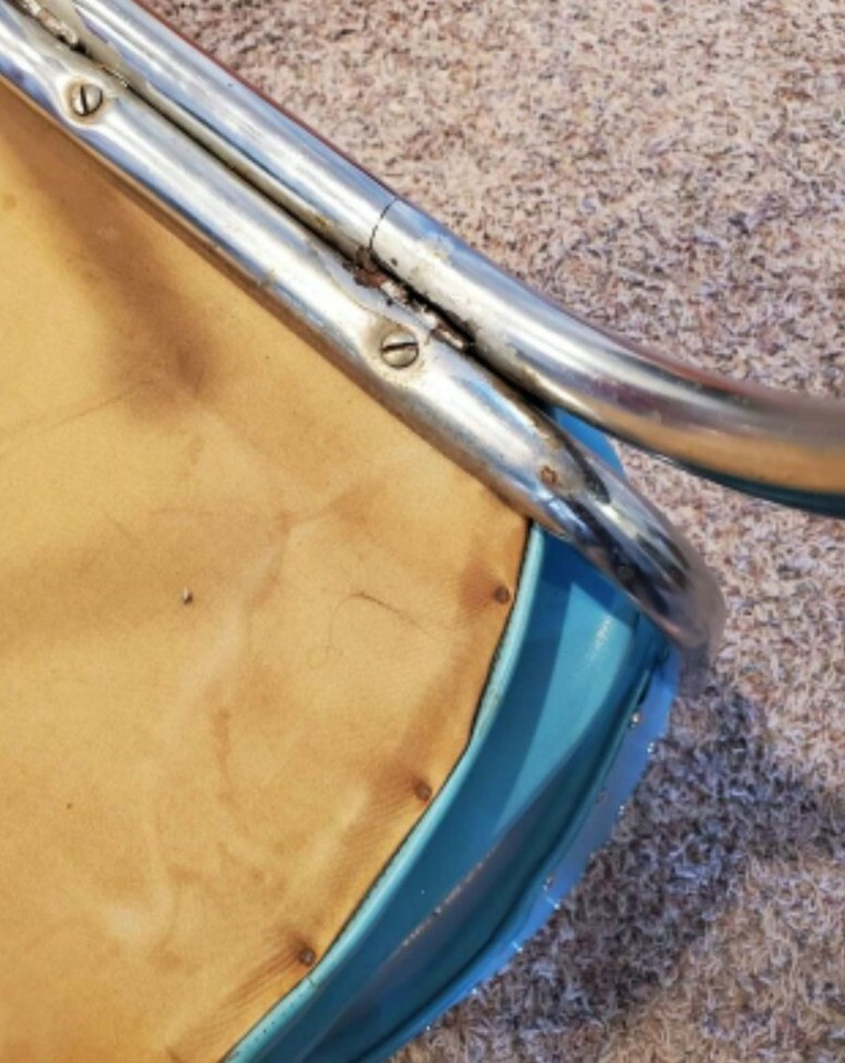 Retro 50s Table Chairs Set Red White Blue Enamel Top Extra Leafs Pick ...