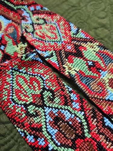 Vintage Native American hand loomed Beaded Sash Belt 56” Geometric ...