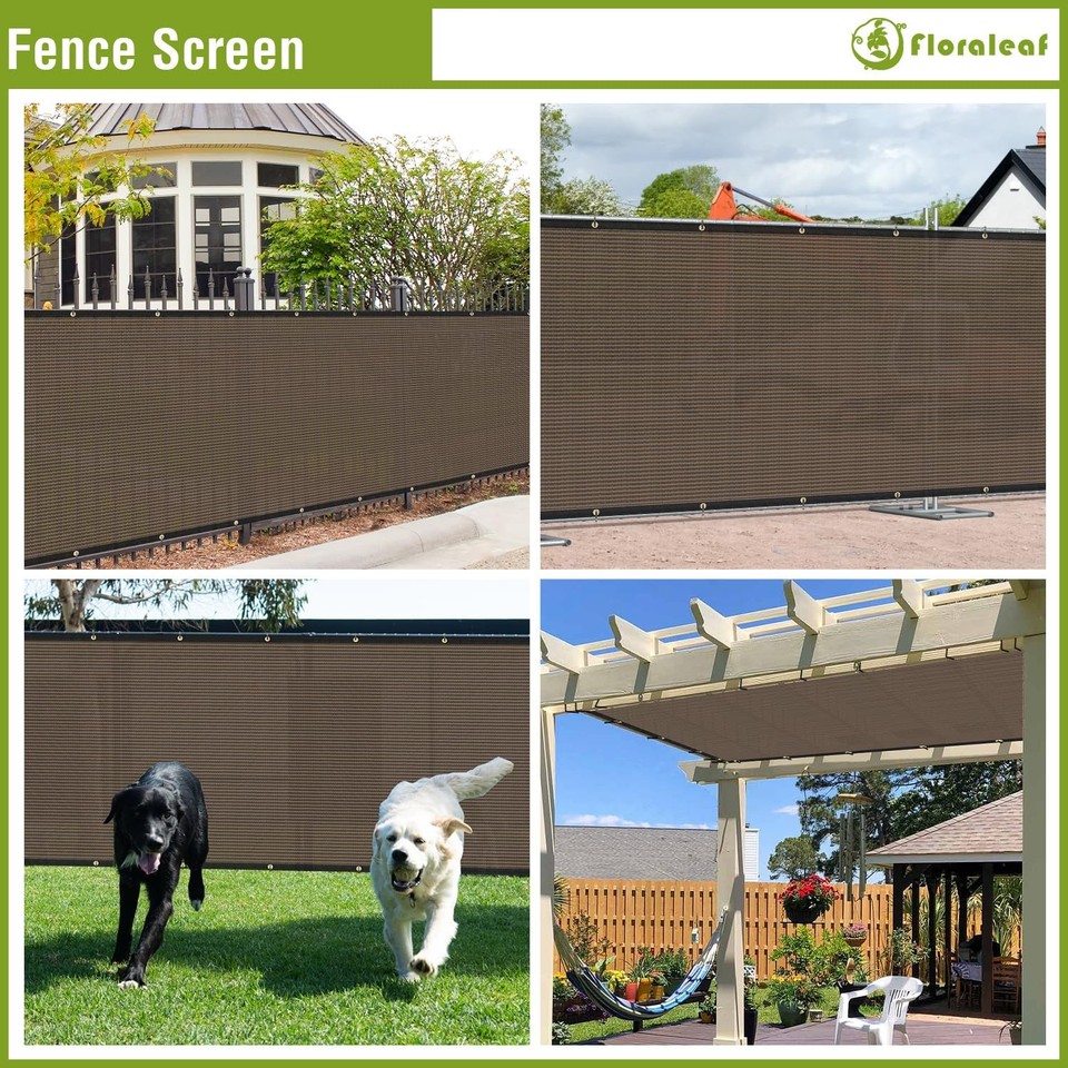 8'X20' Brown Privacy Screen Fence Windscreen Mesh Shade Net Cover Heavy ...