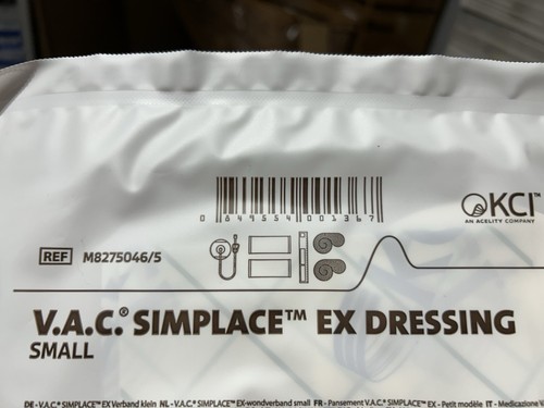 KCI V.A.C. Simplace EX Dressing Lot of 1 SMALL Ref M8275046: Exp 7/25 ...