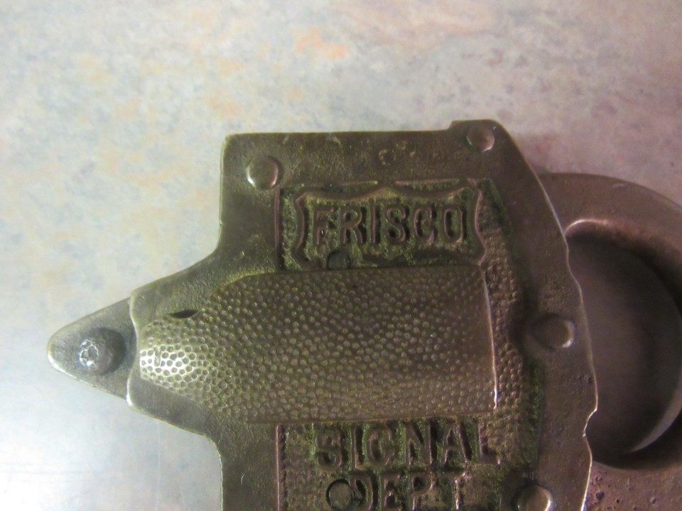 VINTAGE FRISCO RAILROAD SIGNAL DEPARTMENT BRASS PADLOCK LOCK | eBay