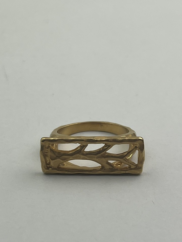 Satya Textured Gold Tone Tree Branch Ring Size 7 | eBay