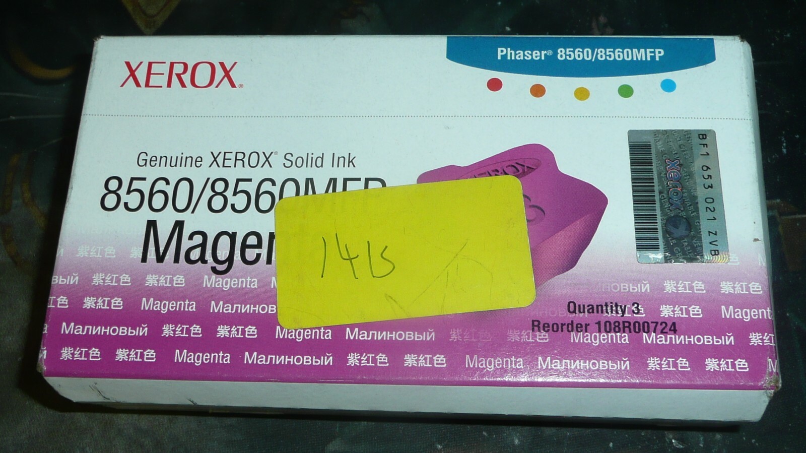 NEW Genuine Box of 3 Xerox Phaser 8500/8550 Solid Ink Magenta 108R00670 ...