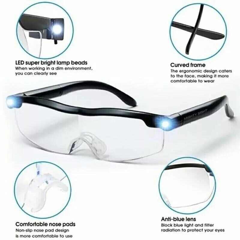 Mighty Sight Led Magnifying Eyewear Glasses with Rechargeable LED ...