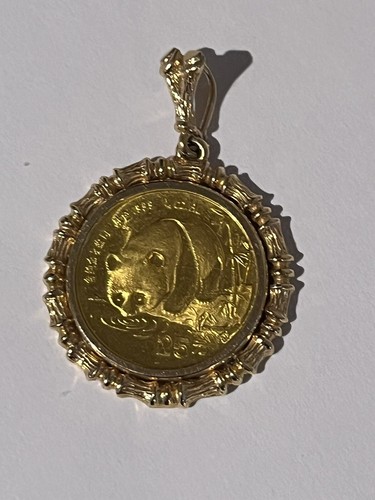 1/4 OZ Gold Chinese PANDA Coin, 1987, W/Gold Bamboo Bezel | eBay
