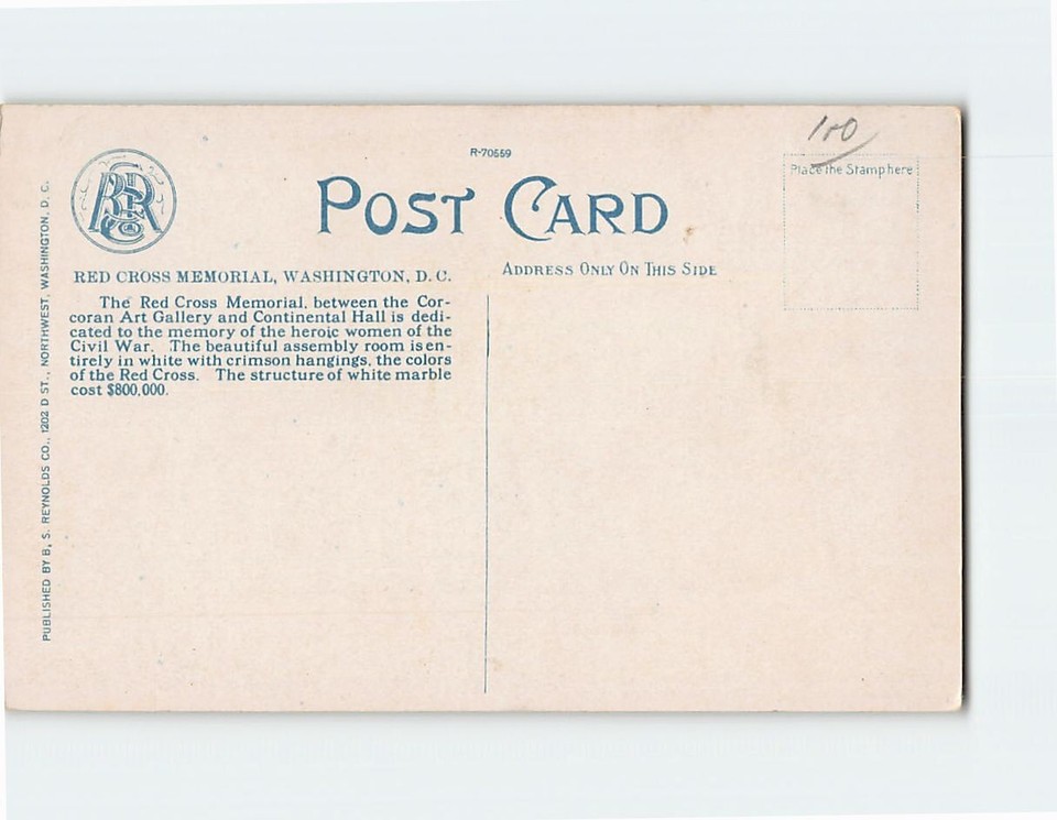 Postcard Red Cross Memorial Washington DC USA | eBay