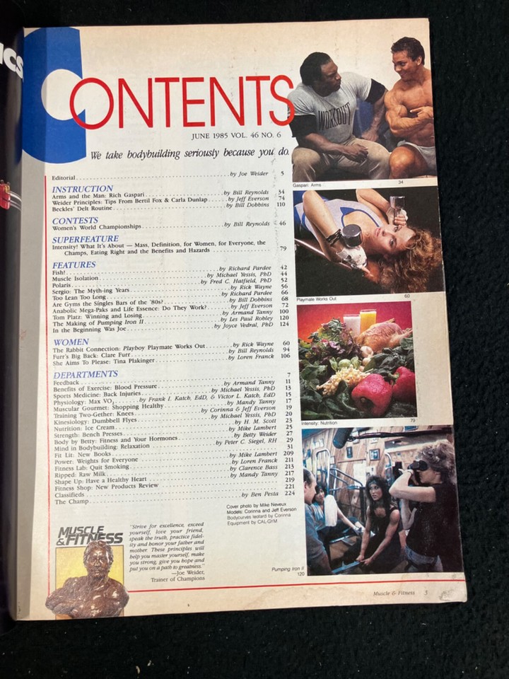 JOE WEIDER'S MUSCLE & FITNESS MAGAZINE JUNE 1985 CORINNA & JEFF EVERSON ...