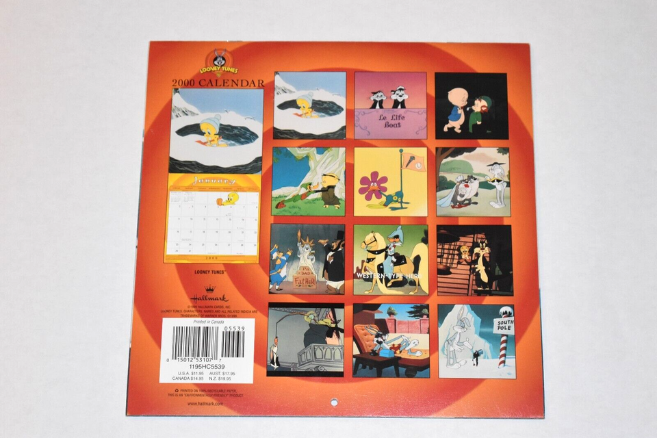 VINTAGE 2000 CALENDAR ~ HALLMARK WARNER BROTHERS LOONEY TUNES, SIZE 11 ...