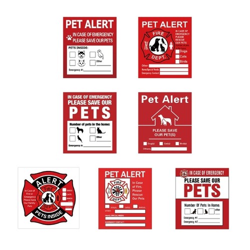 8Pcs Pets Inside Stickers Safety Dogs Inside Alert Stickers Pet ...