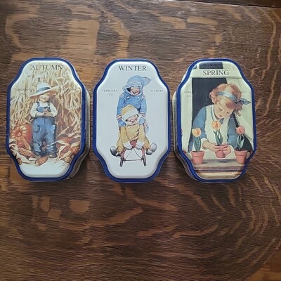 Vintage Set of 3 GOOD HOUSEKEEPING SEASONS TINS Spring, Autumn Winter ...