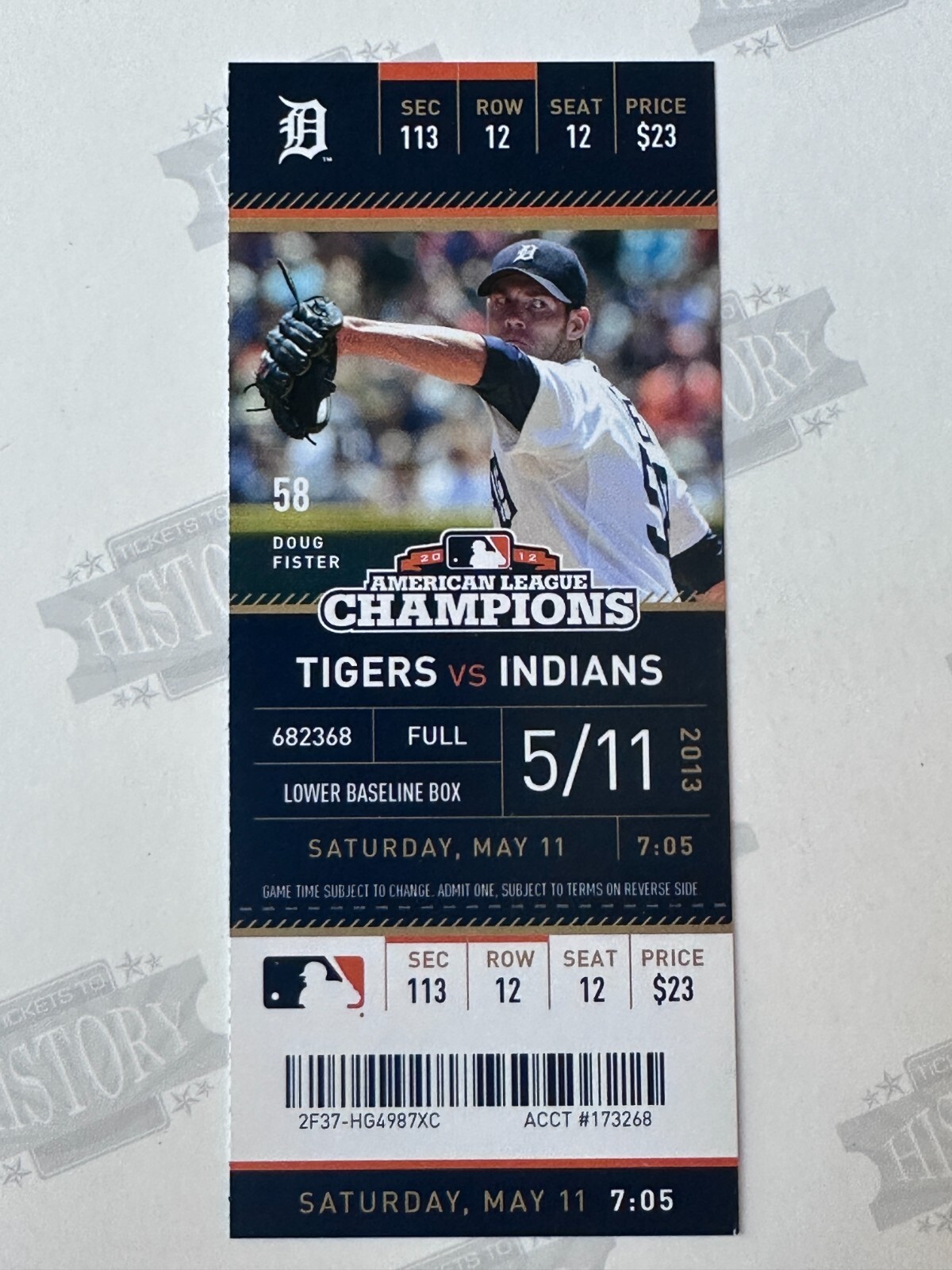 2013 Cleveland Indians at Detroit Tigers Ticket 5/11/13 | eBay