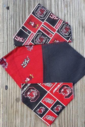 UNIVERSITY OF SOUTH CAROLINA HOMEMADE 2 SIDED DOG SCARF (PICK SIZE) | eBay