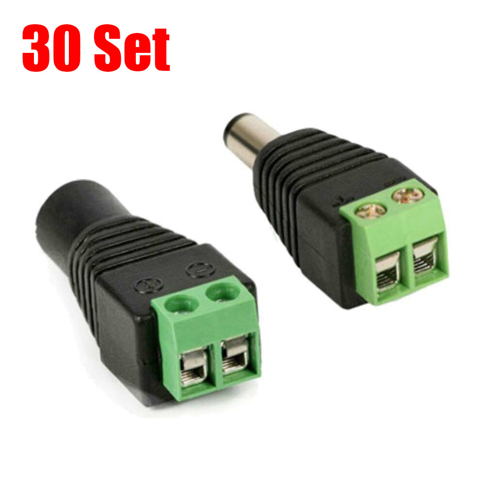 12V DC Power Adapter For CCTV Camera Male Female Connector Plug Jack ...