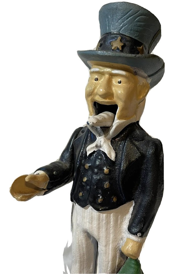 Vintage Cast Iron UNCLE SAM Coin Bank Mechanical RARE Antique | eBay