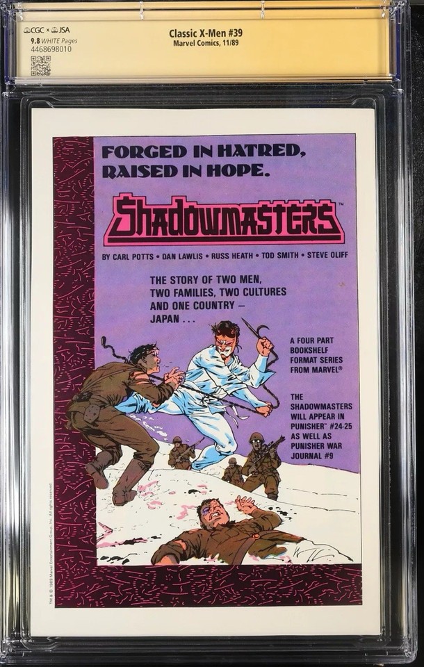 JIM LEE SIGNED AUTOGRAPHED AUTO CLASSIC X-MEN #39 CGC 9.8 GRADED ...