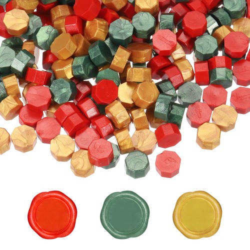 Wax Seal Beads, 300 Pcs Wax Sealing Beads, Gold/Red/Pine Green ...