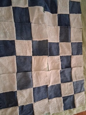 LOT 6VINTAGE DENIM & KNOBBY CHENILLE 13" x 13" QUILT BLOCKS, | eBay