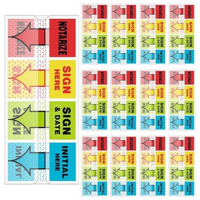 500 Pcs Sign Here Stickers Notarize Initial Here Sign and Date Tabs2300 ...