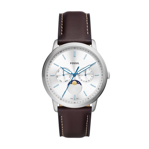Fossil Men's Neutra Moonphase Multifunction Brown Eco Leather Watch ...