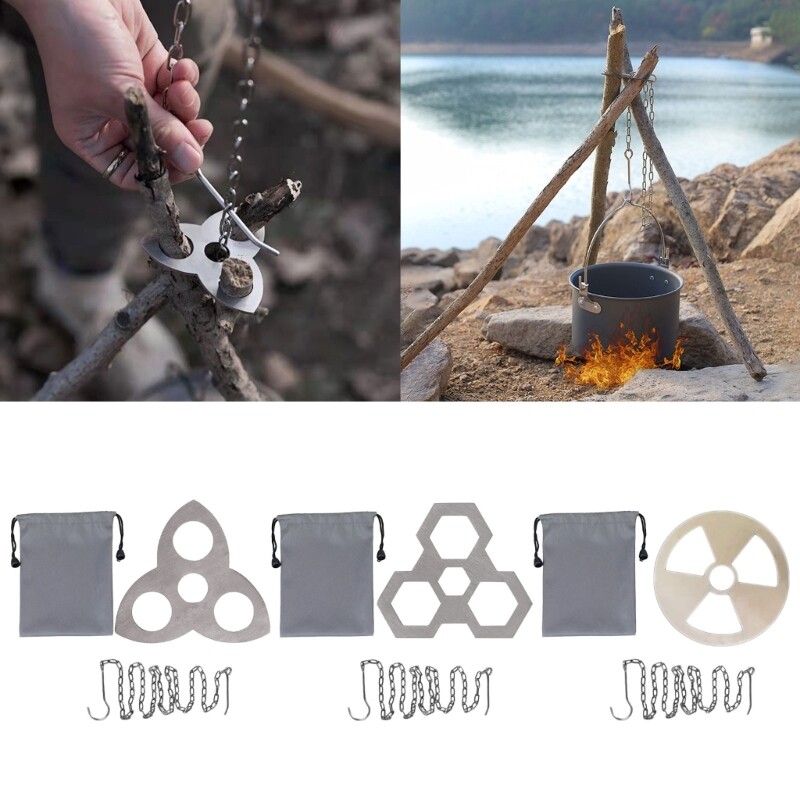 BBQ Campfire Tripod Stainless Steel Campfire Support Plate with ...