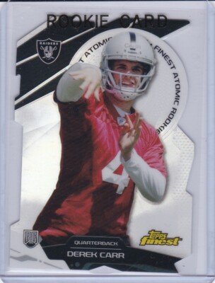 DEREK CARR ROOKIE CARD 2014 Topps Finest RARE ATOMIC REFRACTOR Die-Cut ...