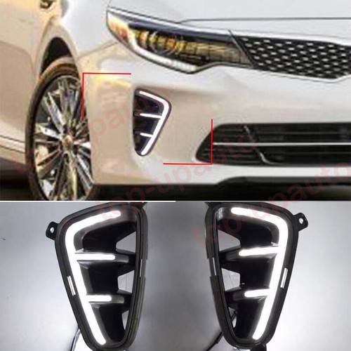For Kia Optima 2016-2018 Front White LED Daytime Running Light DRL Fog ...