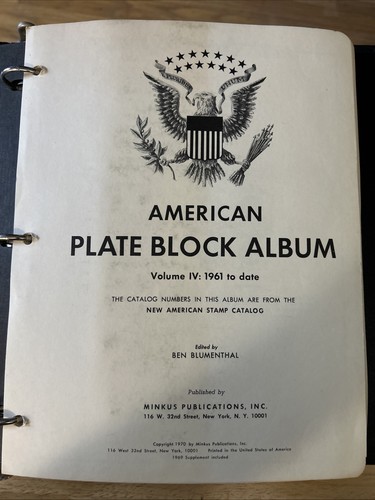 US PLATE BLOCK ALBUM 1961-1970 MNH 68 Pages See Description | eBay