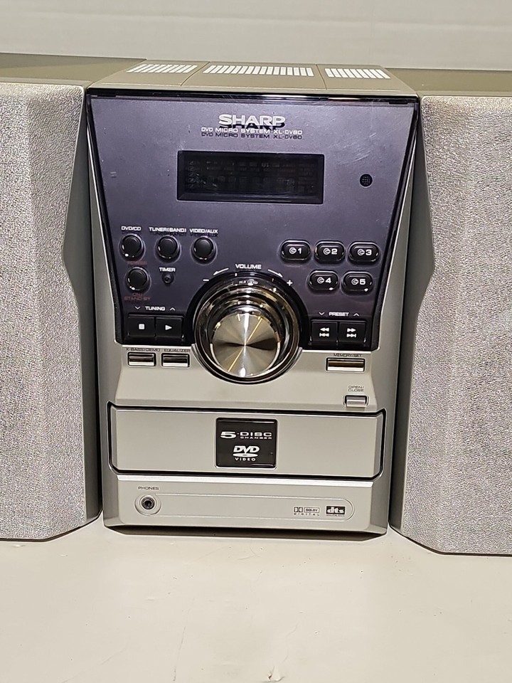 Sharp XL-DV60 Music System Super Woofer 5 Disk CD/DVD Changer, Tested ...
