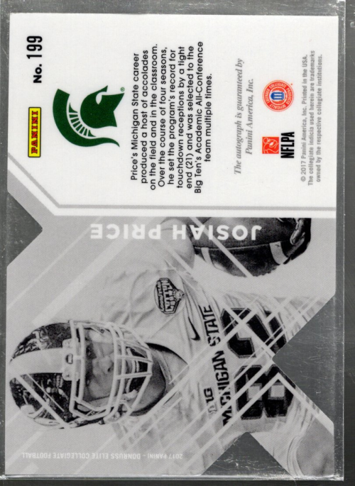 A8242 2017 Elite Draft Picks Autographs Die Cut Purple #199 Josiah ...