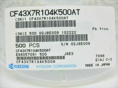 50X - .1uF / 100nF @ 500V - (KYOCERA) 1812 Size - MLCC SMD chip ...