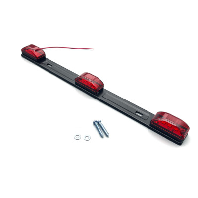 Red LED Stainless Rear Clearance ID Marker Light Bar Truck Trailer Tail ...