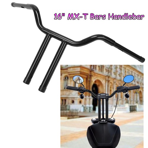 MX-T Bar Motorcycle Black Handlebar 16" Rise For Harley Softail ...