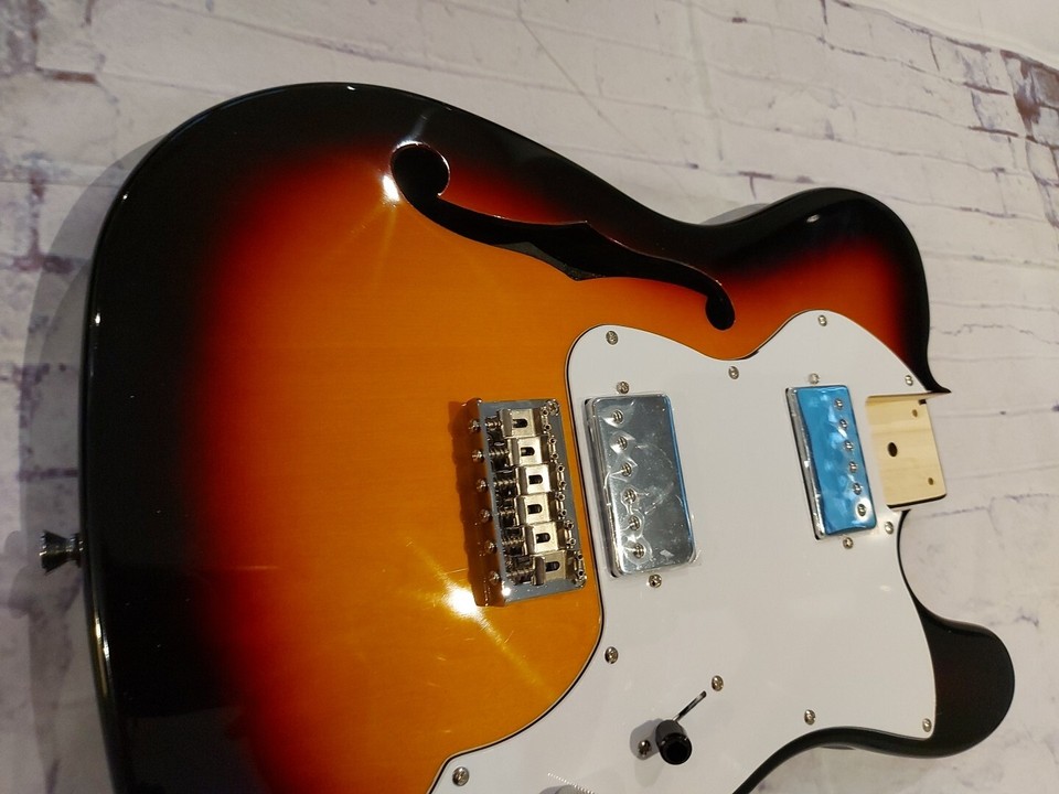 NEW LOADED Thinline Tele BODY Telecaster SUNBURST / WHITE PICKGUARD. HH ...