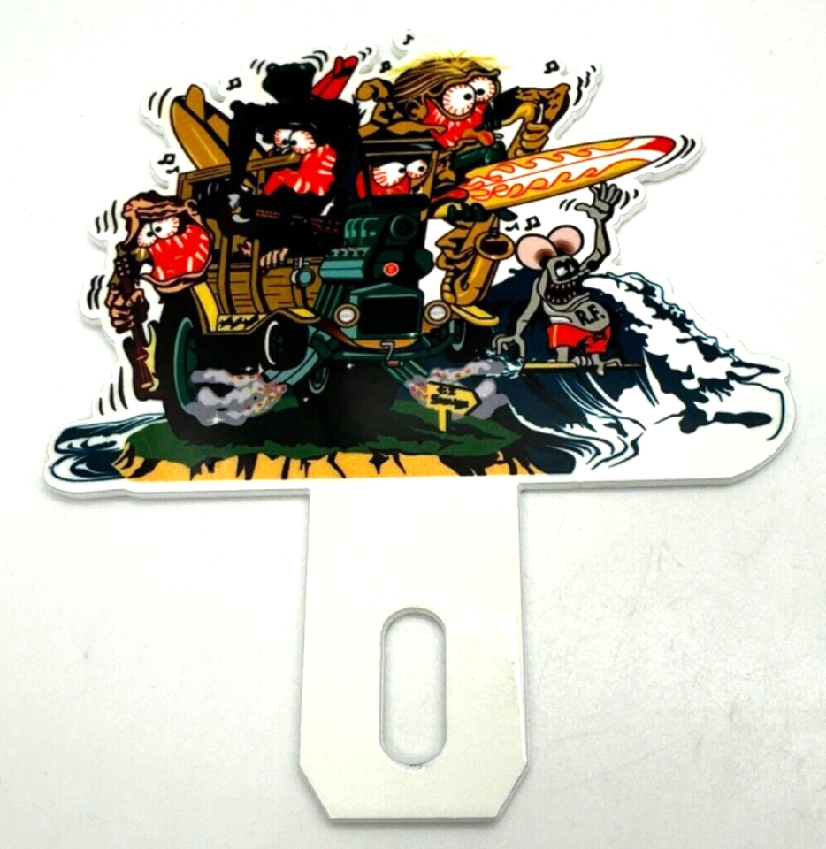 Big Daddy Ed Roth Rat Fink Hot Rod License Plate Topper Surfer Car Art ...
