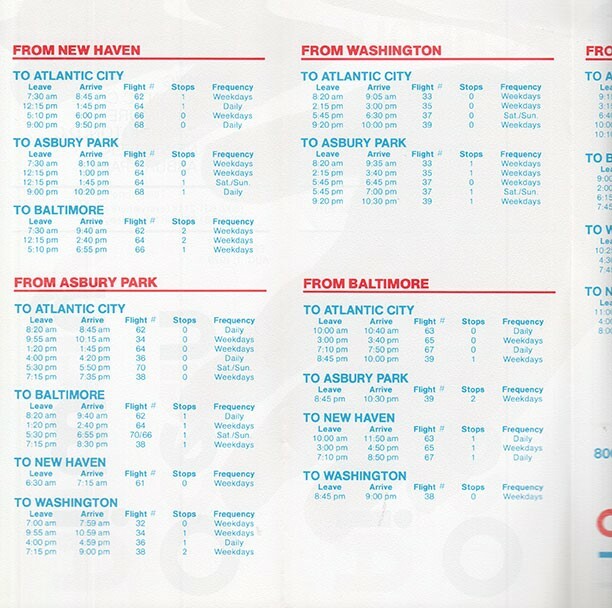 Ocean Airways timetable 1979/08/01 | eBay