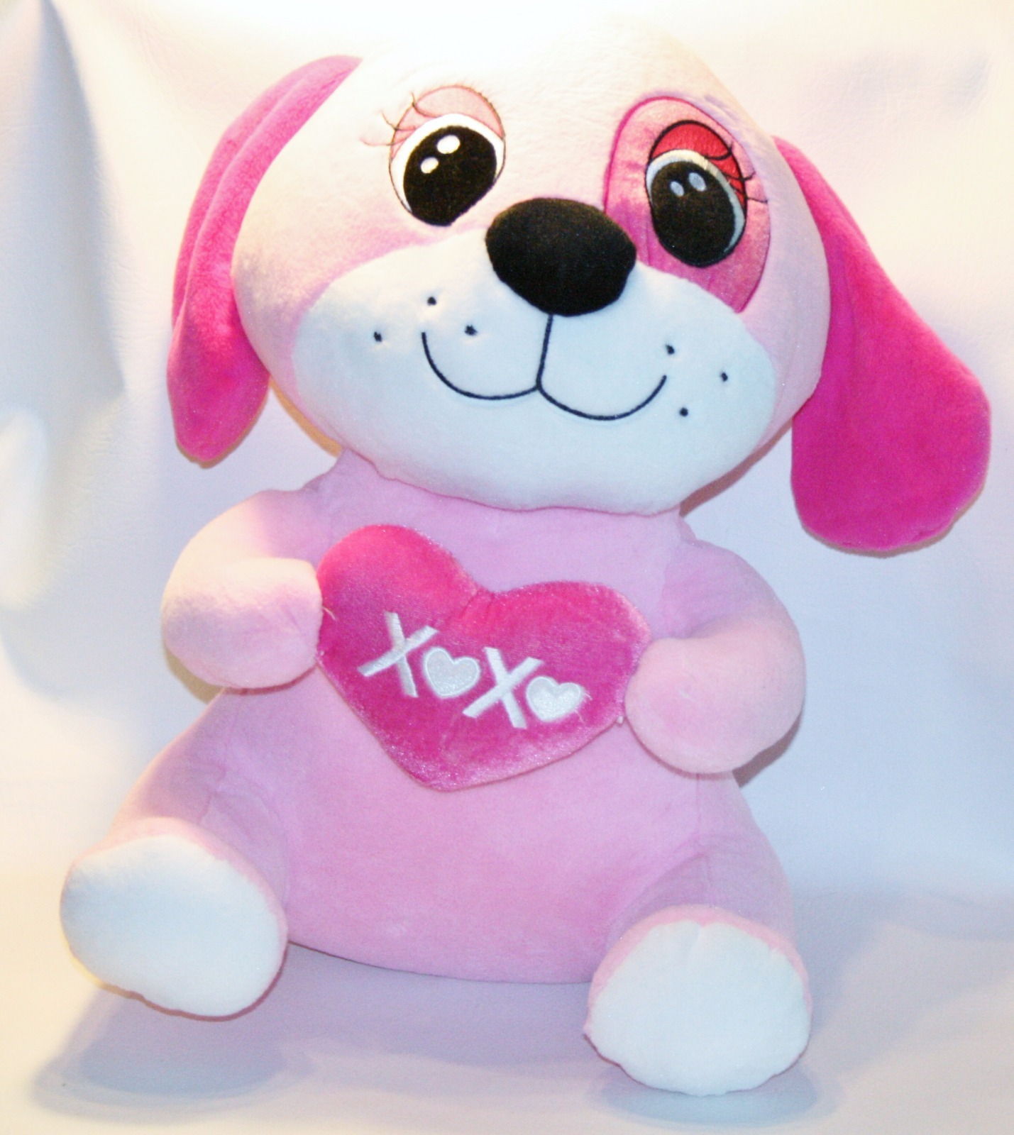 Dan Dee Dandee Plush Pink Hugs Kisses Puppy Dog Stuffed Animal Lovey ...
