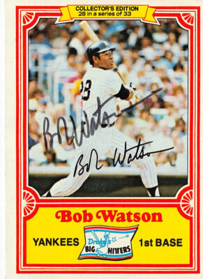 Bob Watson autographed Baseball Card (Yankees) 1981 Topps Drakes Big ...