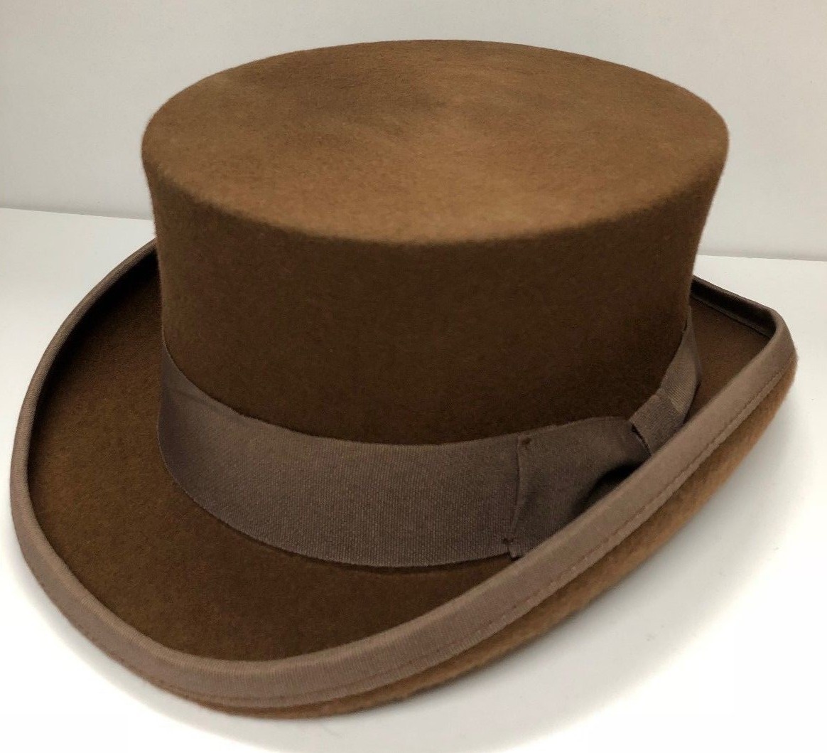 CLASSIC Wool Felt Tuxedo Top Hat Men Victorian Coachman Topper | 59cm ...