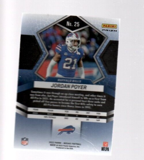 JORDAN POYER 2022 MOSAIC GREEN PARRALLEL PRIZM #25 BILLS | eBay