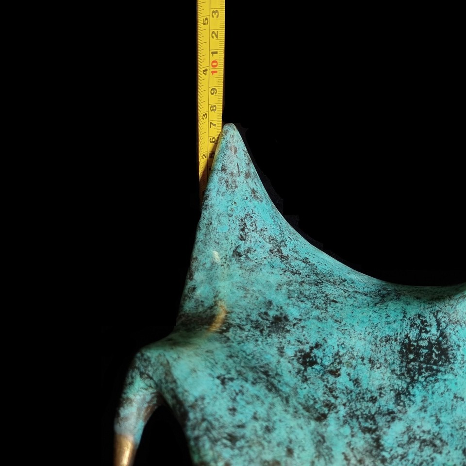 Magic Blue Stingray Bronze Sculpture 11" Manta Ray Art Decor Christmas ...
