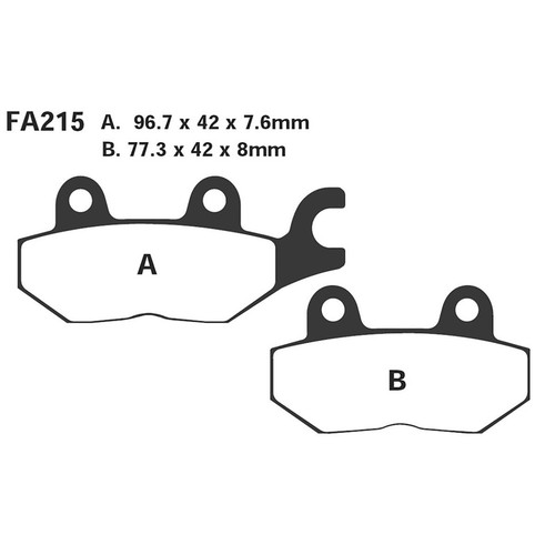 Paire Plaquettes EBC FA215 For Kawasaki 125 Z125 2018-2020 ...