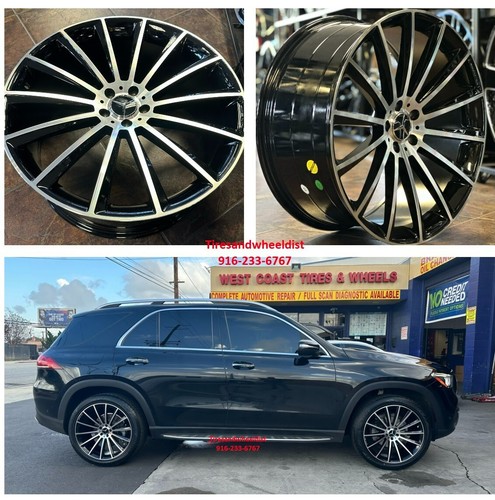 22" Wheels fit Mercedes Gloss Black Machine GL ML with Tires GL550 GLS ...