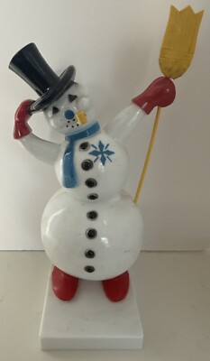 RARE Vintage Royalite Rosbro Snowman Candy Container Christmas Plastic ...