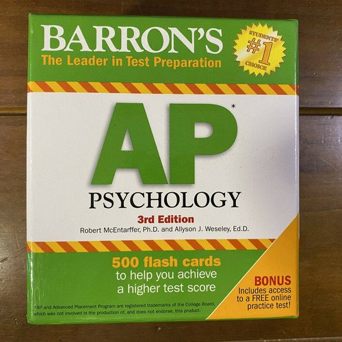 Used Barron's AP Psychology 500 Flash Cards 3rd Edition Barrons Prep ...